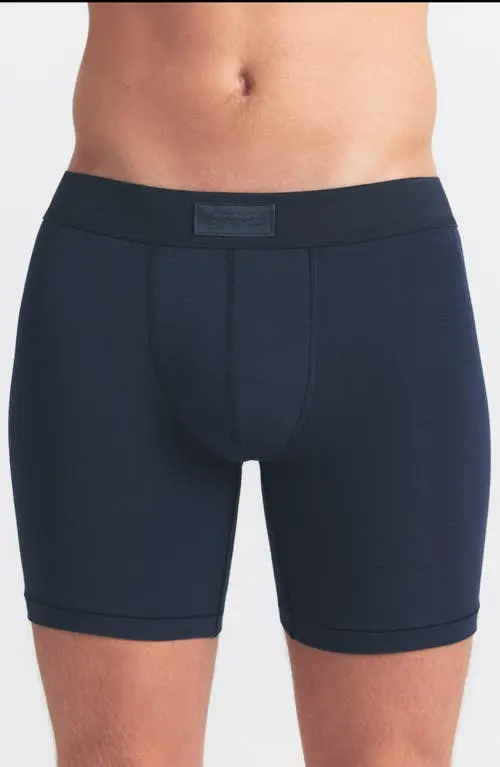SKIMS 3-pack 5-inch Stretch Cotton & Modal Boxer Briefs - Blue Black Multi