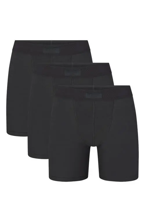 SKIMS 3-pack 5-inch Stretch Cotton & Modal Boxer Briefs - Heather Multi