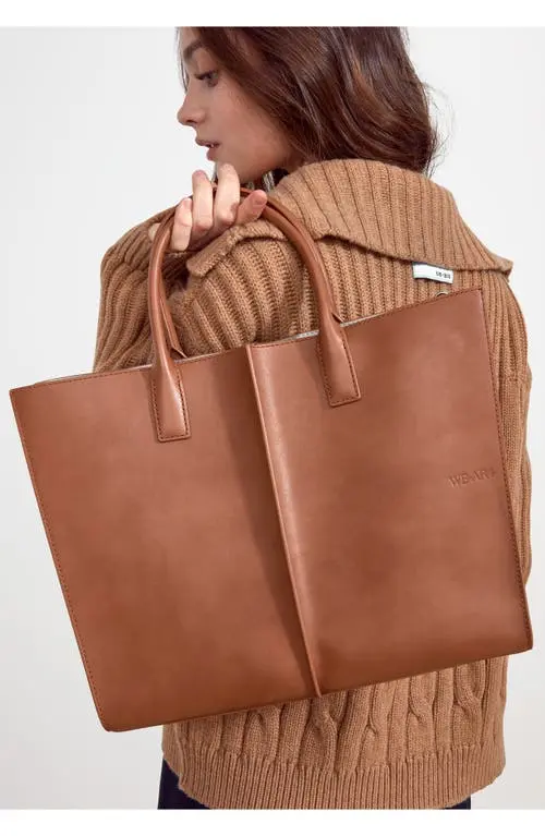 WE-AR4 Structured Leather Tote - Acorn