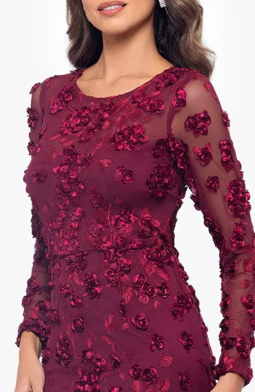 XSCAPE EVENINGS Embroidered Floral Gown