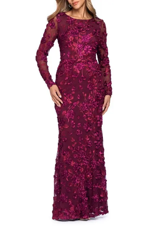 XSCAPE EVENINGS Embroidered Floral Gown