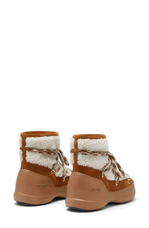 Moon Boot Luna Shearling Boots - Whisky/off White