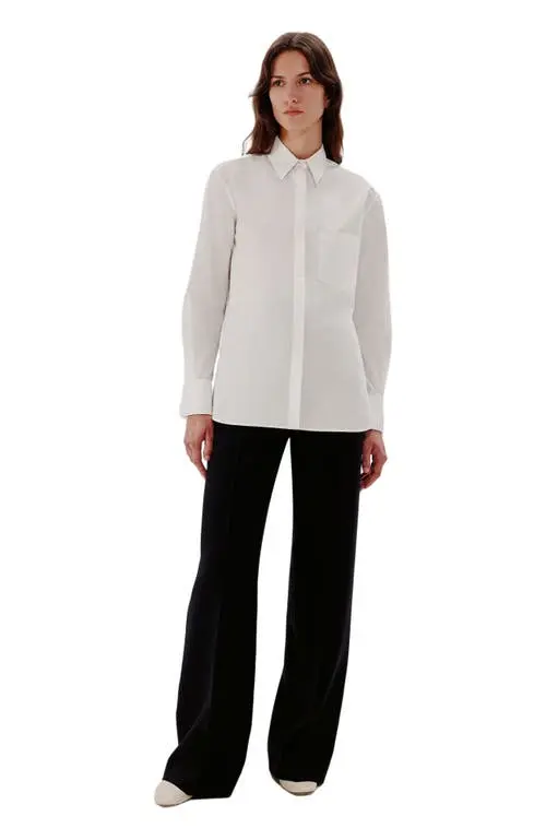 Another Tomorrow Organic Cotton Button-up Shirt
