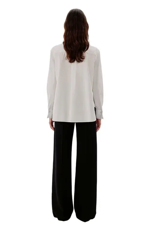 Another Tomorrow Organic Cotton Button-up Shirt