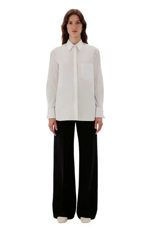 Another Tomorrow Organic Cotton Button-up Shirt