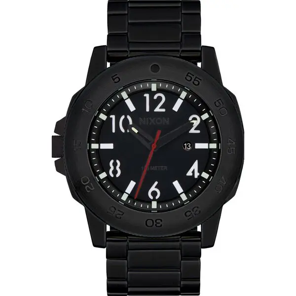 Nixon Smyth 44 Bracelet Watch - Super Black / Black
