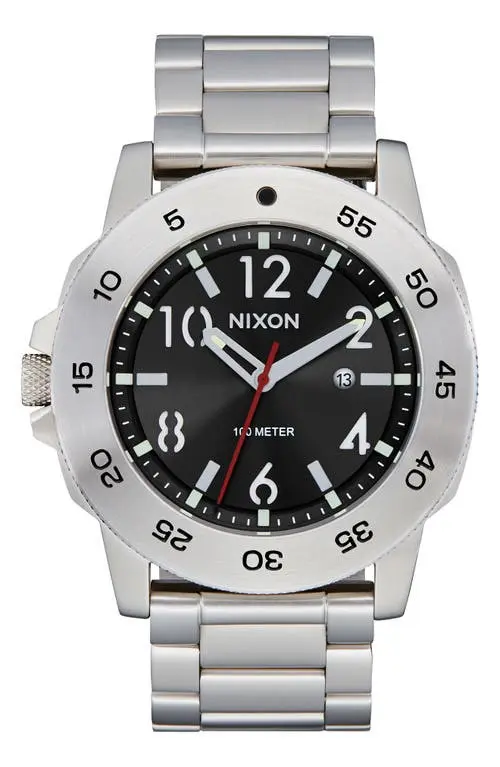 Nixon 44mm Bracelet Watch - Silver / Black