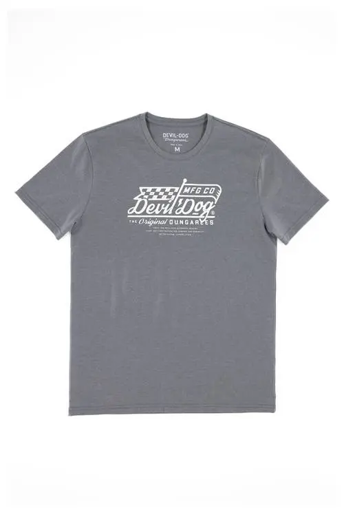 DEVIL-DOG DUNGAREES Morph Flag Graphic T-shirt - Med Grey