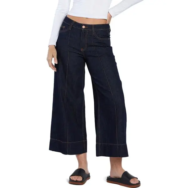 WASH LAB DENIM Isla High-waist Crop Wide-leg Jeans