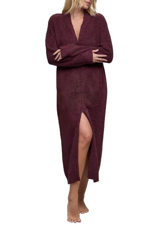 Barefoot Dreams Cozychic™ Front Zip Robe - Deep Garnet