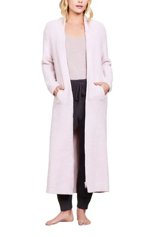 Barefoot Dreams Cozychic™ Front Zip Robe - He Dusty Rose-white