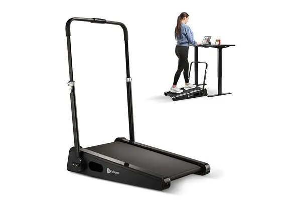 LIFEPRO Smallest Portable Mini Walking Pad With Adjustable Handlebar - Black