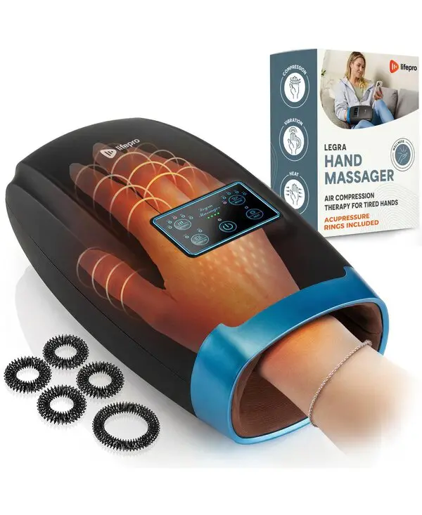 LIFEPRO Hand Massager For Arthritis And Carpal Tunnel Relief - Black