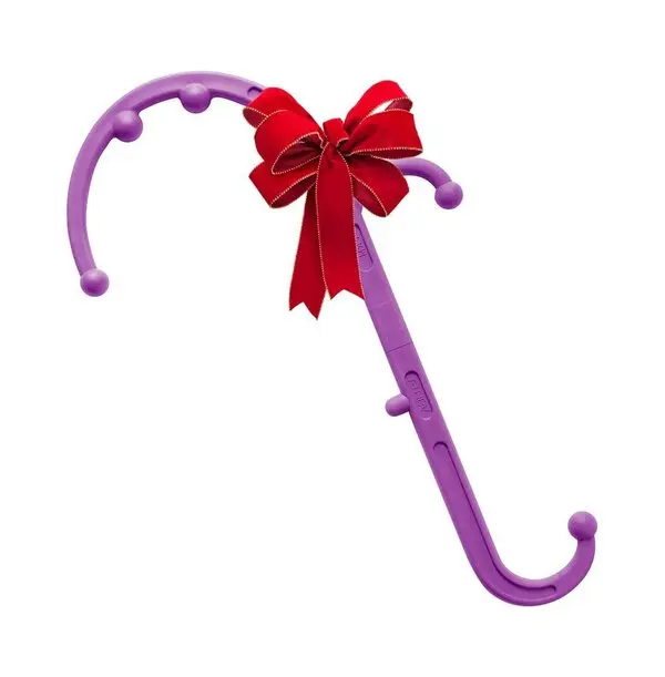 LIBA Back And Neck Massager Trigger Point Massage Tools For Pain Relief And Self Massage Hook Therapy Handheld Back Neck Shoulder Massager - Purple