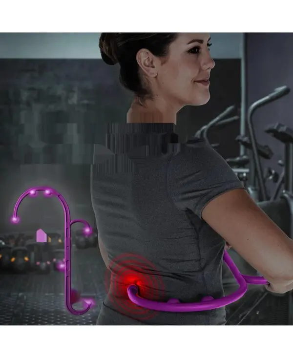 LIBA Back And Neck Massager Trigger Point Massage Tools For Pain Relief And Self Massage Hook Therapy Handheld Back Neck Shoulder Massager - Purple