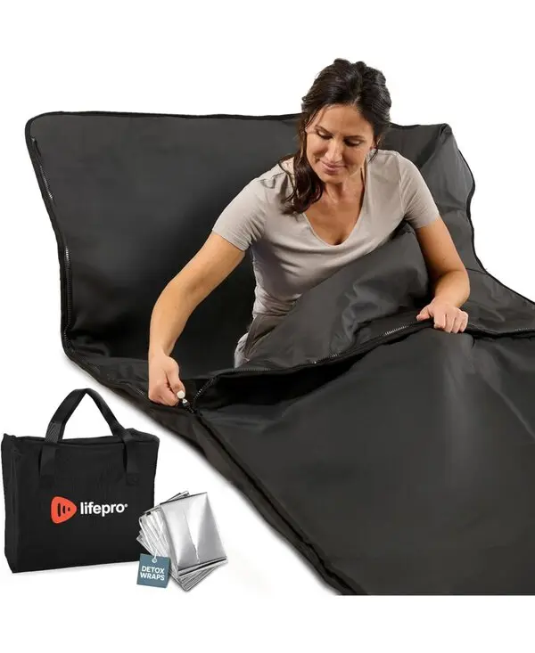 LIFEPRO Far Infrared Sauna Blanket Portable Infrared Sauna For Home Relaxation Sauna Blanket - Black