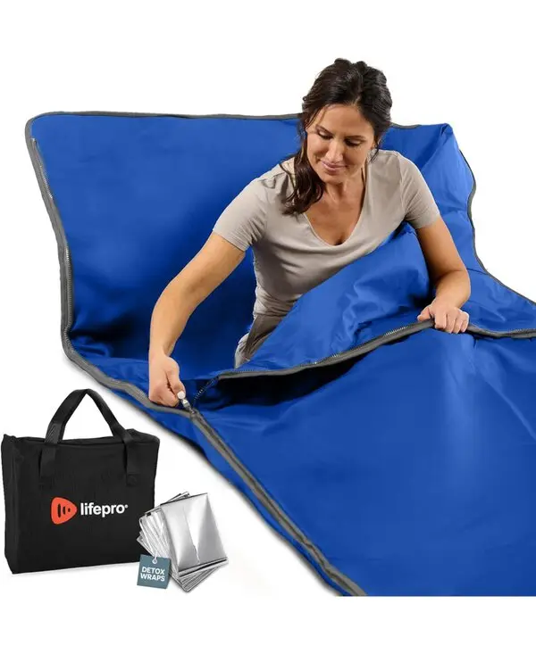 LIFEPRO Far Infrared Sauna Blanket Portable Infrared Sauna For Home Relaxation Sauna Blanket - Blue