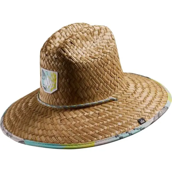 HEMLOCK HAT CO Skipper Straw Lifeguard Hat - Saltwater Neon