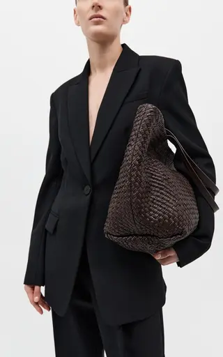 ST. AGNI Large Woven Leather Tote