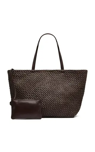 ST. AGNI Large Woven Leather Tote