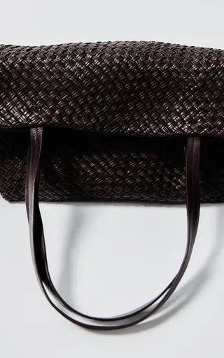 ST. AGNI Large Woven Leather Tote