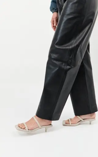 ST. AGNI Fine Strap Kitten Heel Sandals