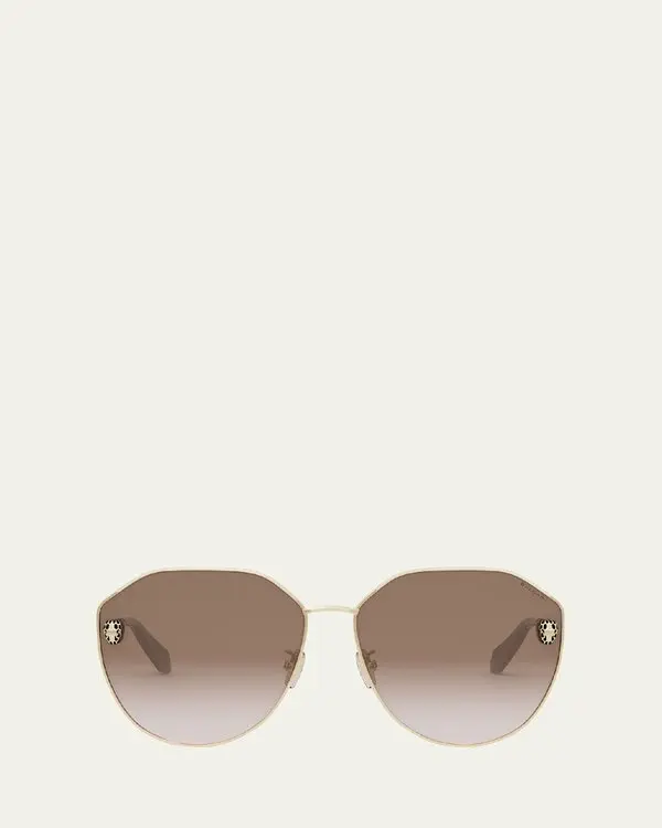 BVLGARI Serpenti Round Sunglasses - Gold/gradient Brown