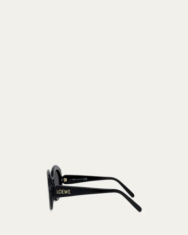 Loewe Round Frame Sunglasses - Shiny Black