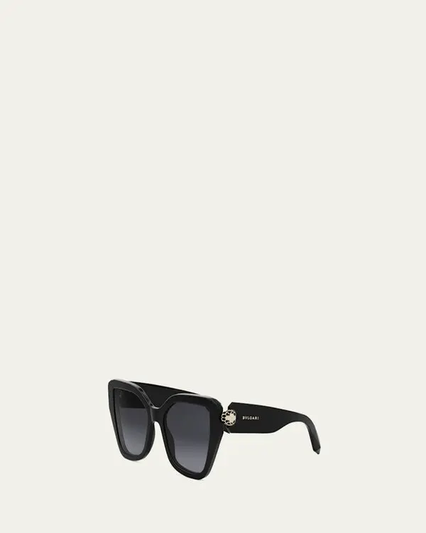 BVLGARI Serpenti Butterfly Sunglasses - Shiny Black  Gradient Smoke
