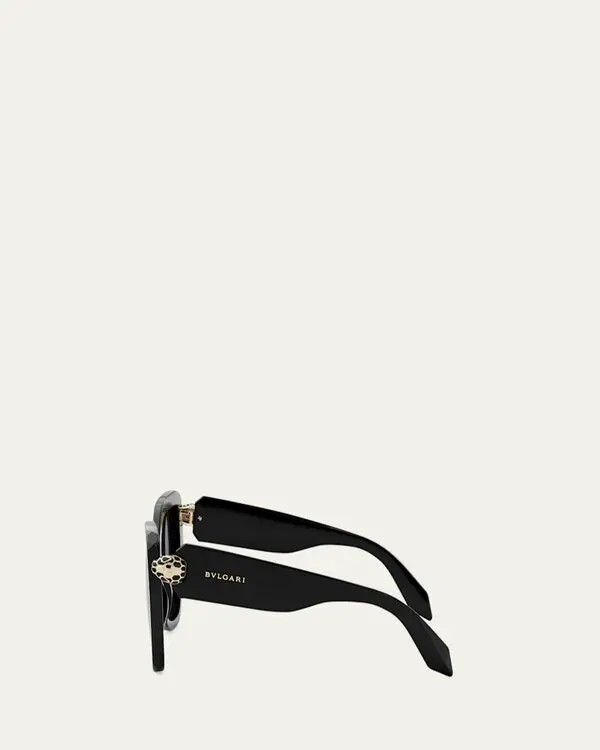 BVLGARI Serpenti Butterfly Sunglasses - Shiny Black  Gradient Smoke