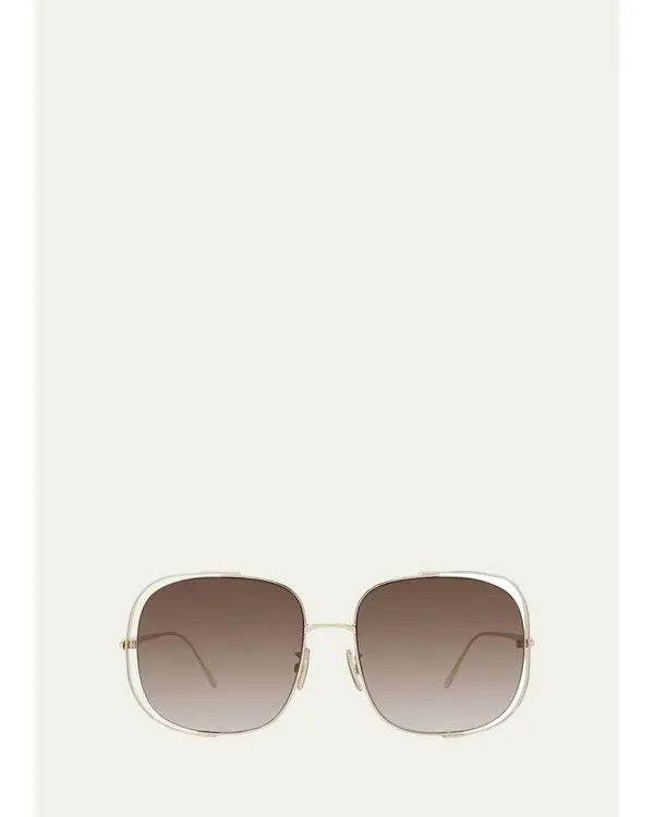 Loewe Metal Logo Rectangle Sunglasses