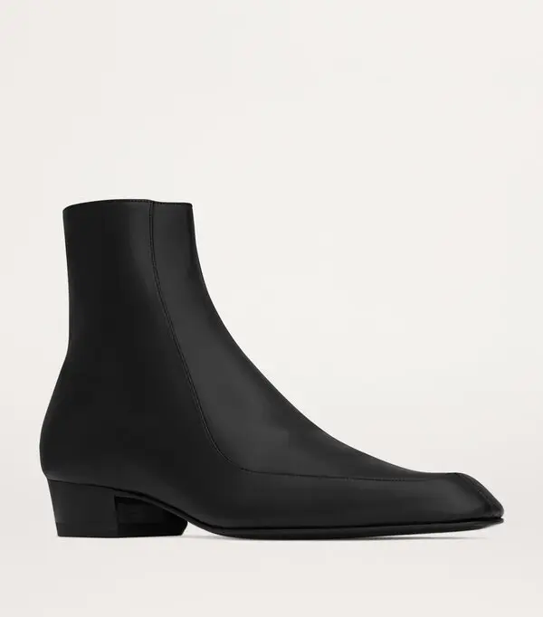 Saint Laurent Leather Hitch Ankle Boots
