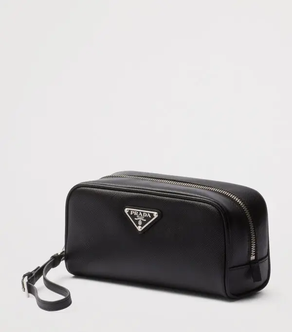 Prada Saffiano Leather Logo Pouch