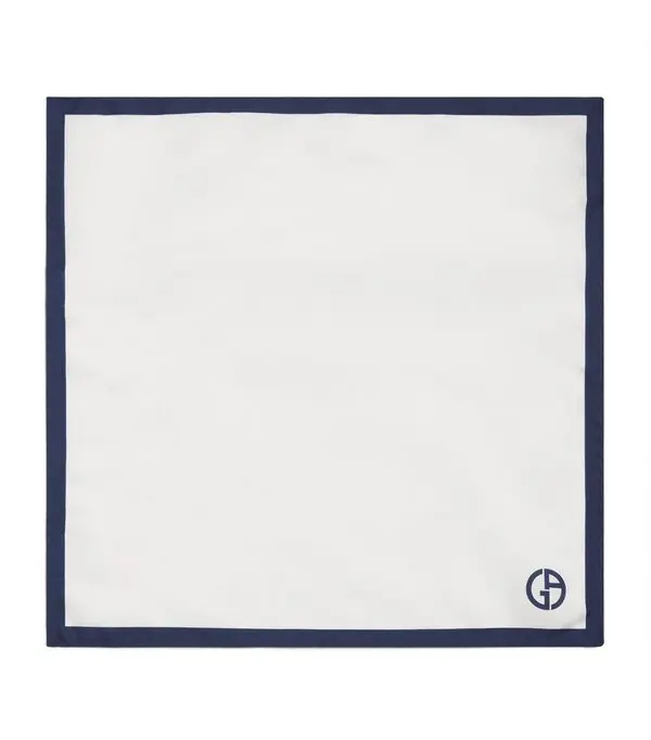 Giorgio Armani Silk Ga Logo Pocket Square