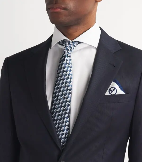 Giorgio Armani Silk Ga Logo Pocket Square