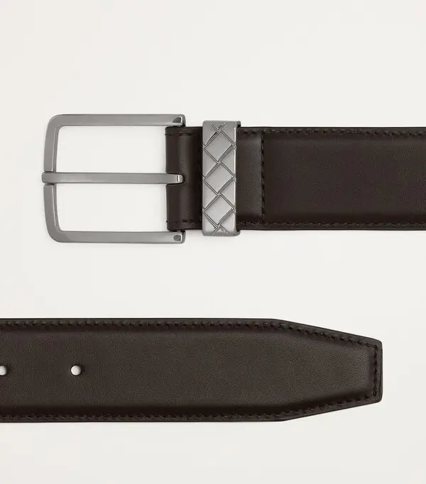 Bottega Veneta Leather Intreccio Loop Belt
