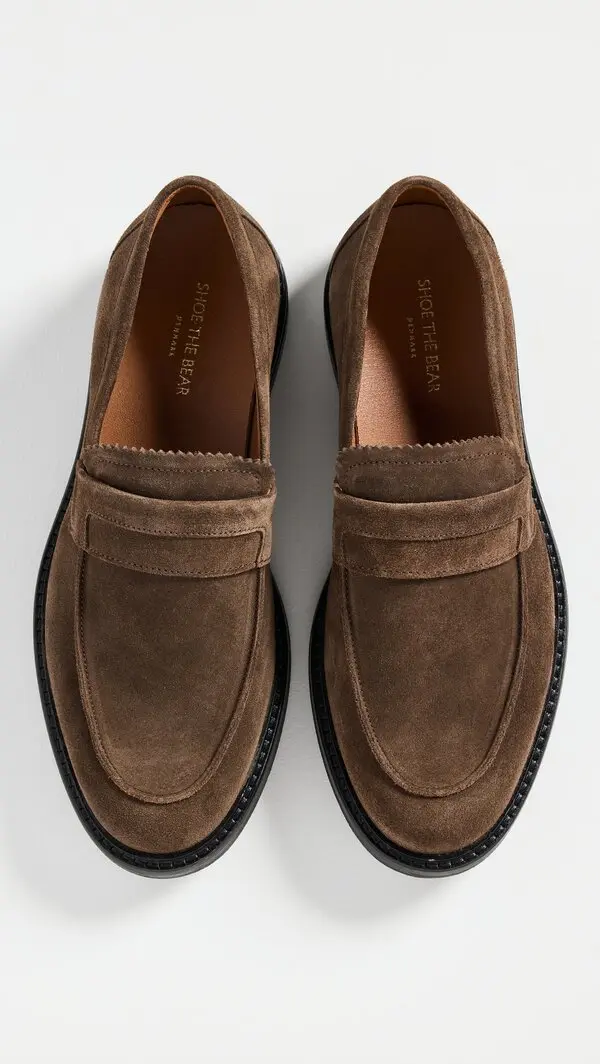 Shoe The Bear Brown Suede Leather Penny Loafer Shoes Mens US Size 11 Cosmos Leather Loafer - Khaki main image 3