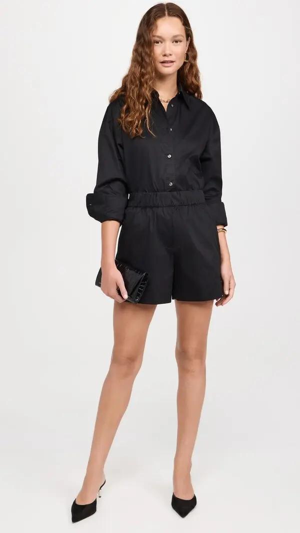 Sold Out NYC Classic Collar Shirttail Hem Button-down Shirt - Black