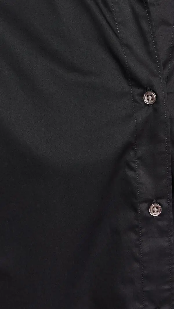 Sold Out NYC Classic Collar Shirttail Hem Button-down Shirt - Black