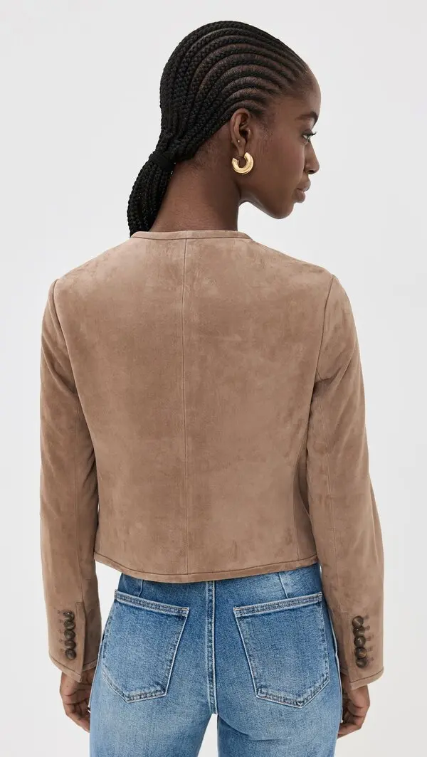 Veronica Beard Andrea Suede Jacket - Bark