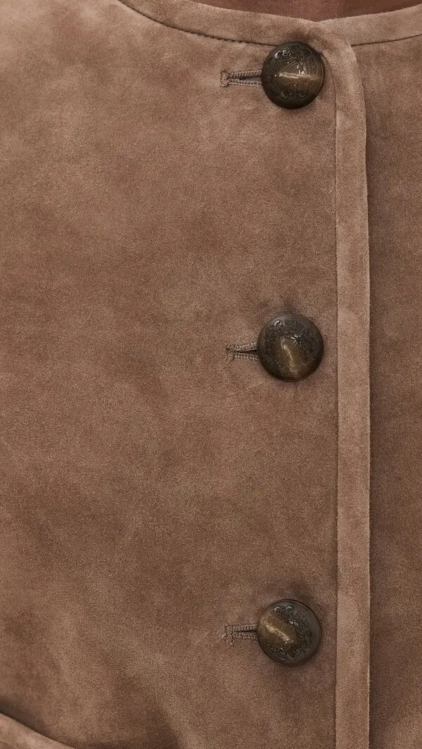 Veronica Beard Andrea Suede Jacket - Bark