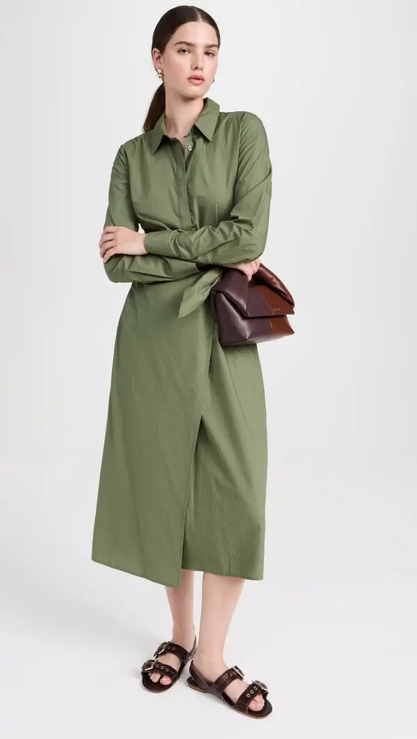 Xirena Mccallister Shirt Dress In Army Green - 75% Off | Editorialist
