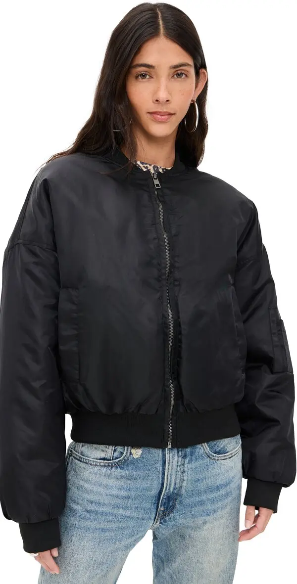 Lioness Essential Bomber Jacket - Onyx - 60% Off | Editorialist