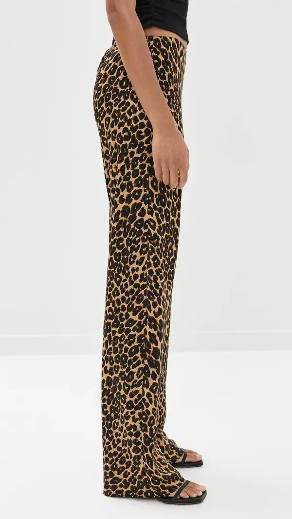 REFORMATION Gale Leopard Print Satin Pants