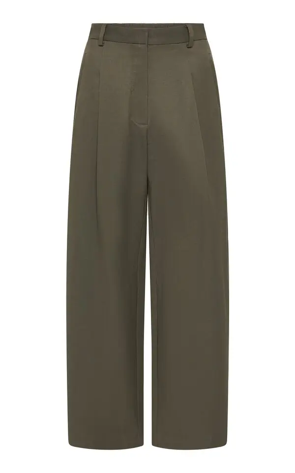 ST. AGNI Relaxed Cotton-blend Balloon Trousers - Green