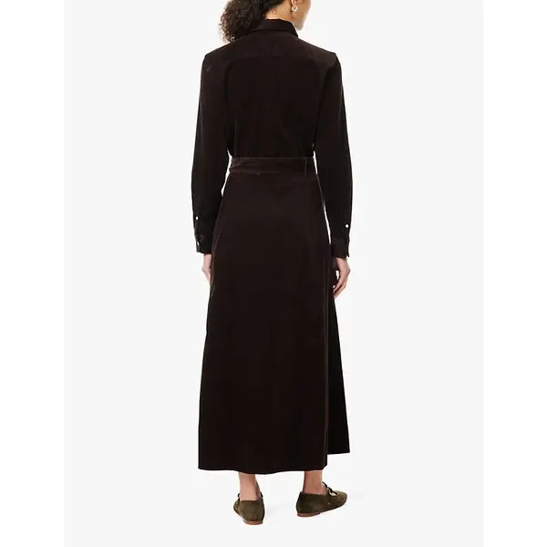 ralph lauren brown corduroy dress Classic Summer Dress With White Trim