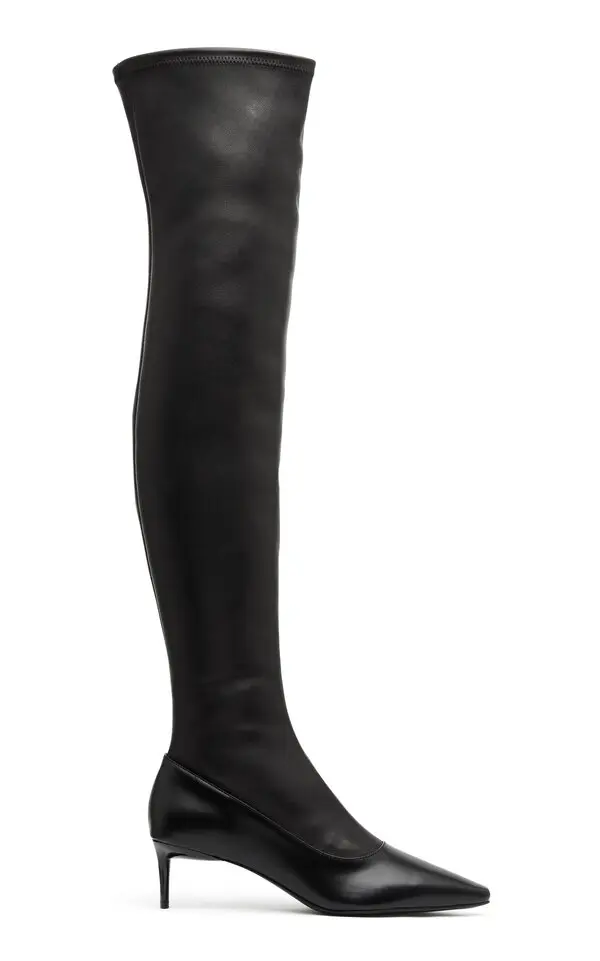 ST. AGNI Sock Leather High Boots