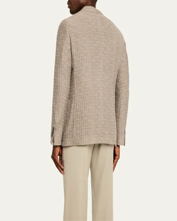 Giorgio Armani Cashmere-silk Deconstructed Chevron Blazer