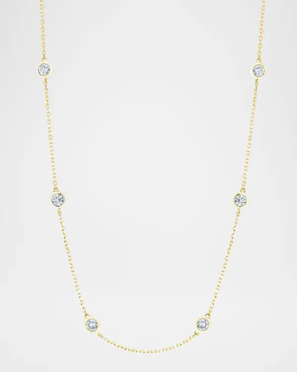 Neiman Marcus 18k Gold Diamond Station Chain Necklace - Yellow Gold