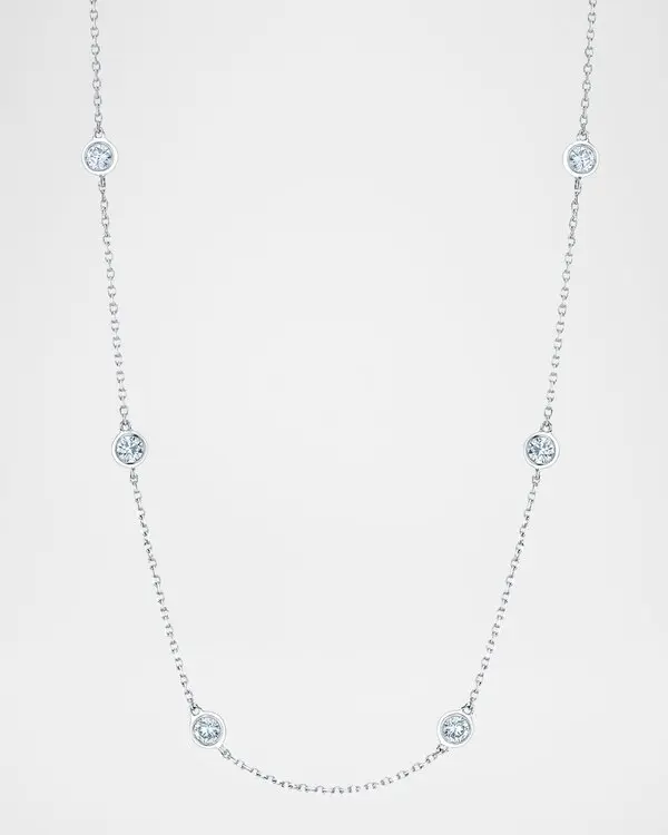 Neiman Marcus Diamond Station Chain Necklace - Platinum